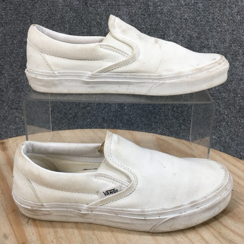VANS Shoes Mens 4.5 Womens 6 Classic Slip On Sneakers 508731 White ...