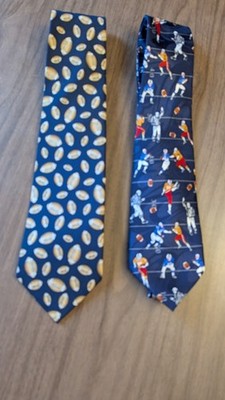 Pair of Blue FOOTBALL Novelty Ties UTOPIA & STEVEN HARRIS | eBay