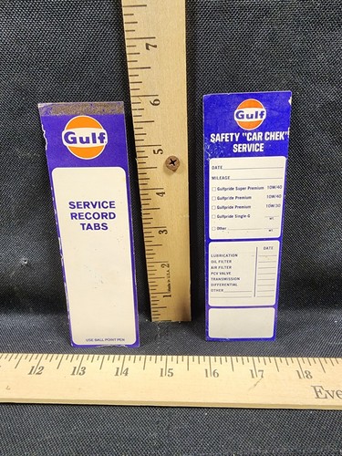 Vintage Gulf Oil Gas Station Service Record Tabs Car Chek List New | eBay