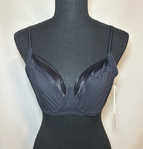 Bare Necessities Side Support Bra Black Underwire Three Piece Cup 32DD ...