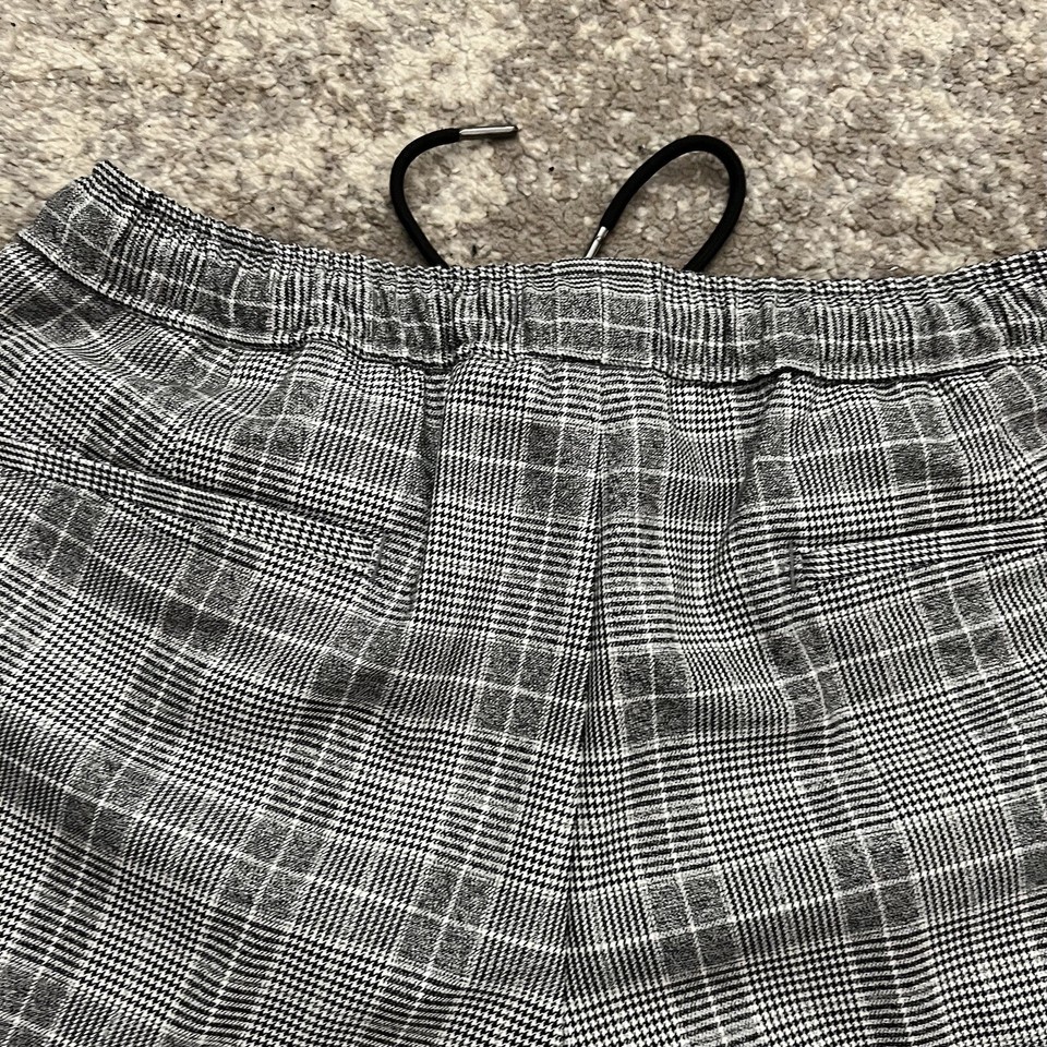 Open Edit Nordstrom Men's Small Stretch Pants Grey Plaid Elastic Waist ...