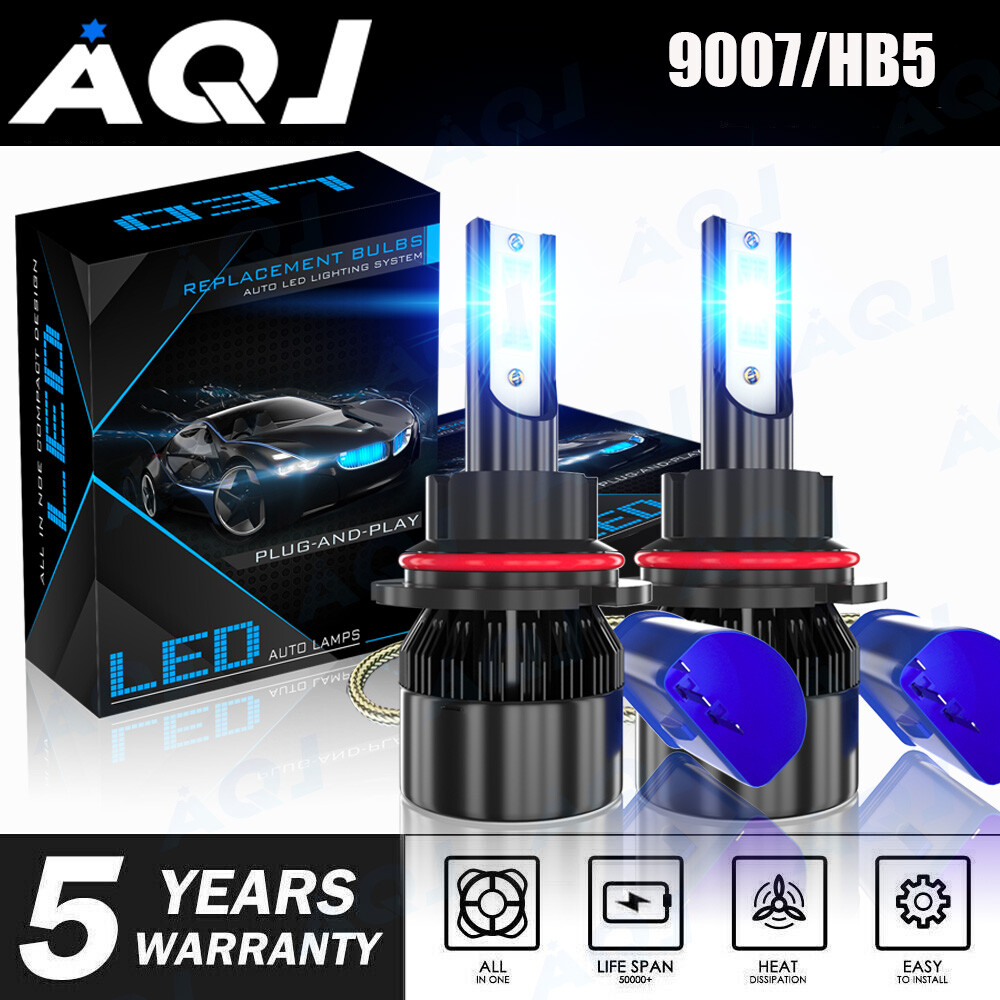 2 Sides 9007 Hi/Lo Ice blue LED Headlight Bulbs Kit for Ford F-150 F ...