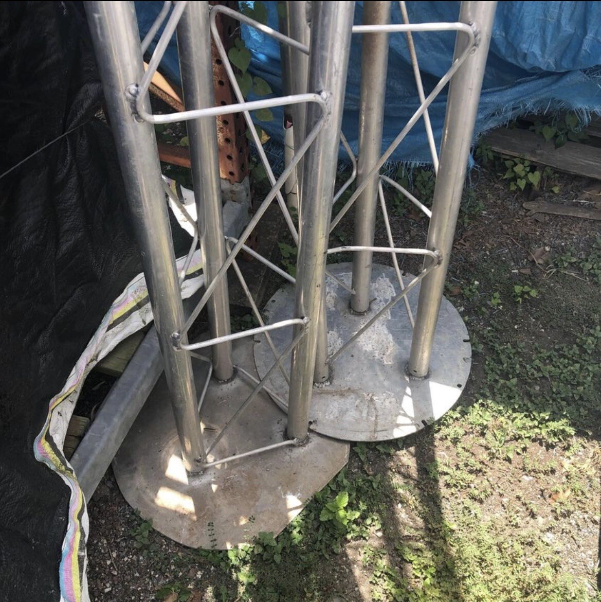 Two Aluminum Truss Stage light Tower 15ft Total Disassembled - (6) 5ft ...