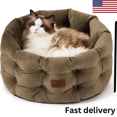 cat bed Calming Donut – Soft Round Cat & Dog Nest, Indoor Washable Dog ...