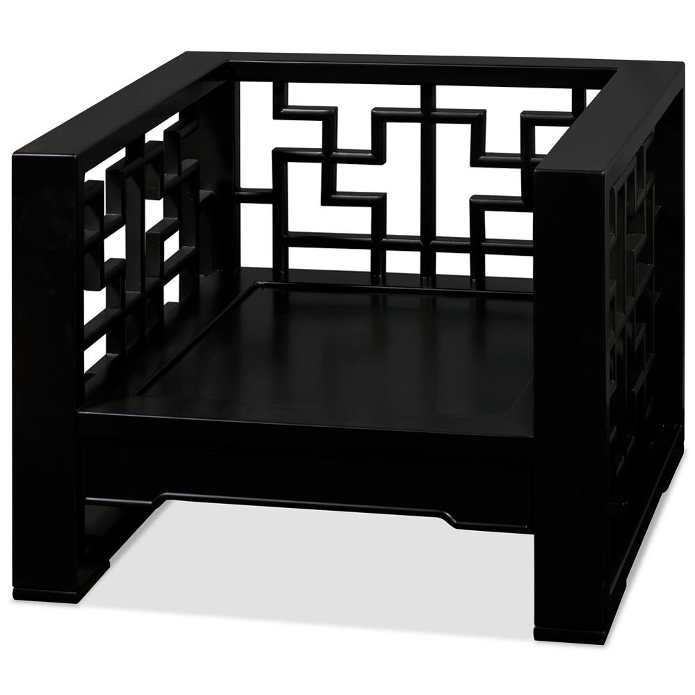 US SELLER - Black Elmwood Chinese Wang Zi Sofa Chair | eBay