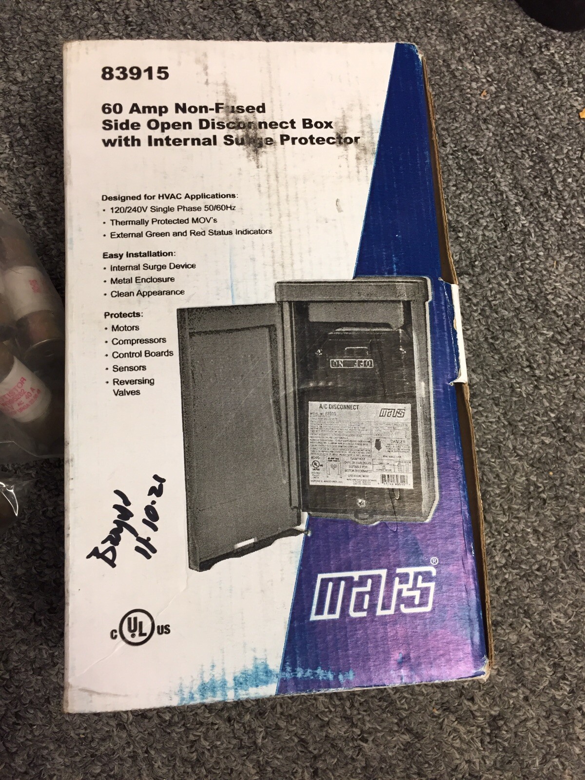 Mars 83915 60a Non-fused A/c Disconnect W/ Side Open for sale online | eBay