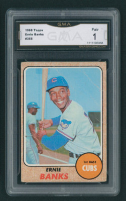 1968 Topps Ernie Banks #355 GMA 1 FAIR Chicago Cubs All Time Great MR ...