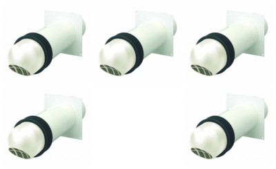 5 x Domus 2447W High Rise Through Wall Duct Installation Kit (100mm ...
