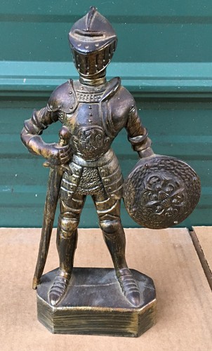 Antique Bronze Medieval Knight In Armor Figure 11.75'' vintage hong ...