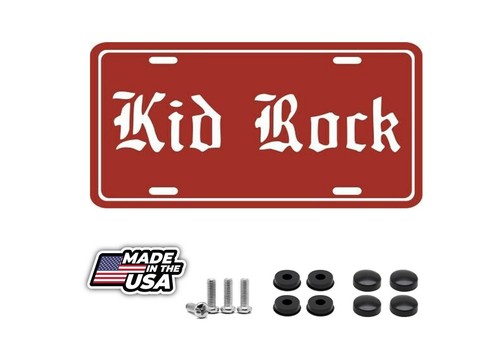 KID ROCK METAL LICENSE PLATE MUSIC TAG - RED - NEW | eBay