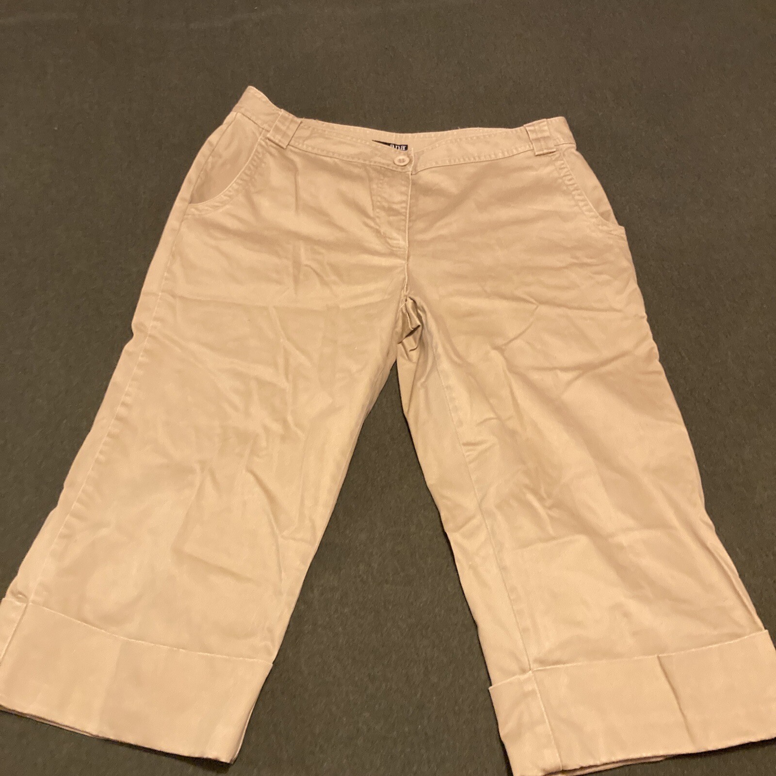 A.N.A Womens Capris - Size 10 - Khaki Beige Tan Cropped Stretch | eBay