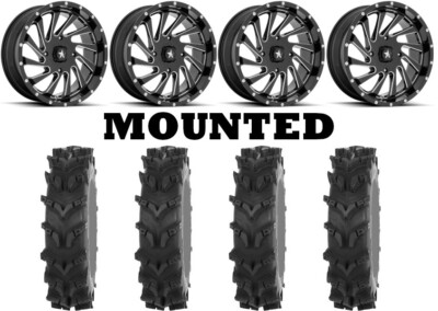 Kit 4 High Lifter Out&Back MaxD Tires 36x9-20 on MSA M46 Blade Black ...