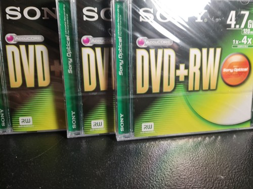 3 x Sony Optical DVD +RW Rewritable 4.7GB 120min 1x-4x Compatible Brand ...