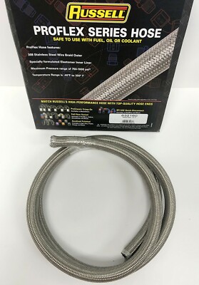 Russell 632160 ProFlex Braided Stainless Steel Hose - 10 AN 6' Fuel Oil ...