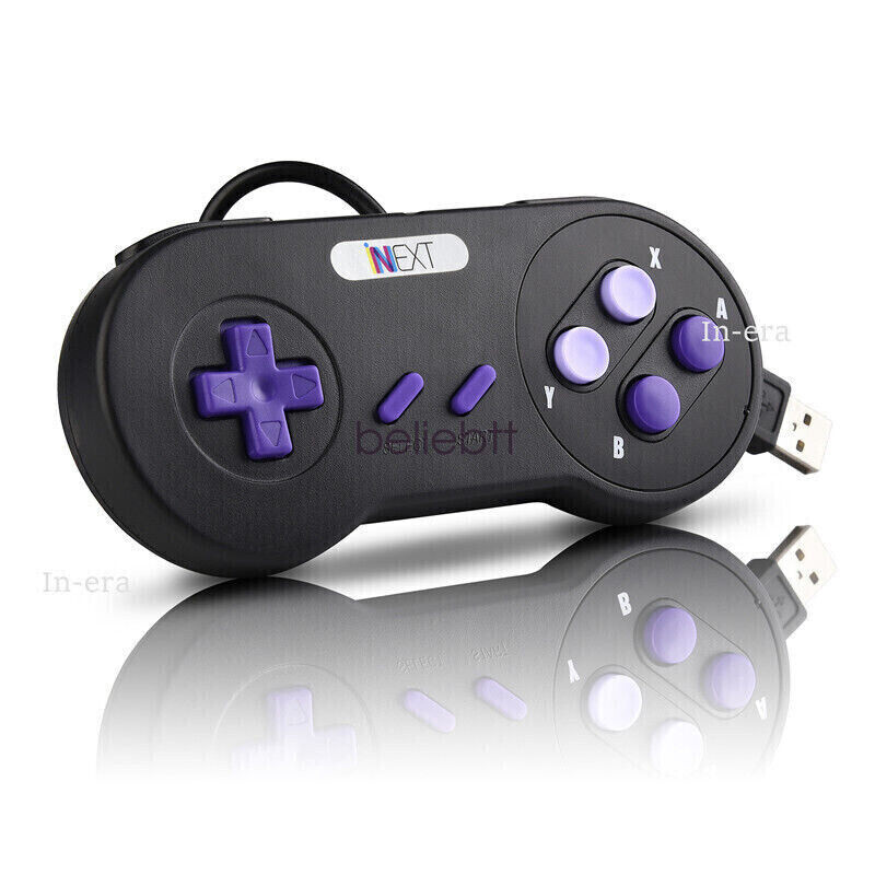 For Windows PC Games Xbox 360 & SNES Wired USB Controller Gamepad ...