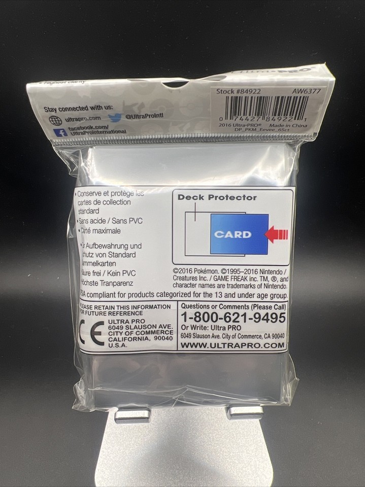 Pokemon Card Sleeves Eevee Genuine Pokémon TCG Ultra Pro Deck Protector ...