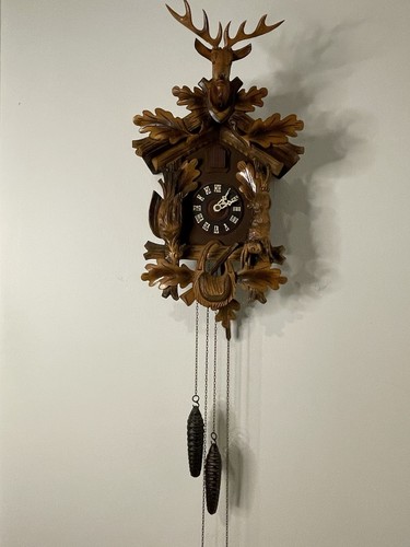 Vintage West German Hunter Cuckoo Clock Works Please Read | eBay