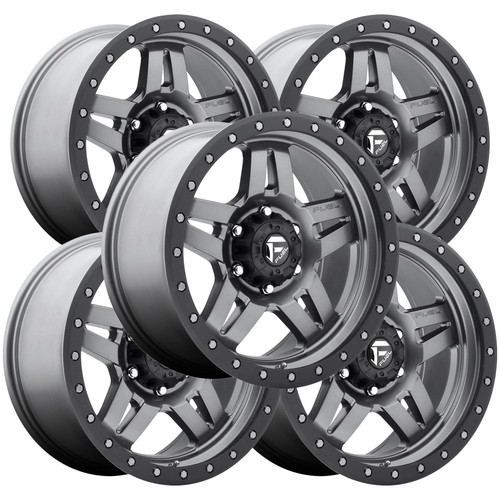 (Set of 5) Fuel D558 Anza 16x8 6x5.5" +1mm Gunmetal Wheels Rims 16 ...