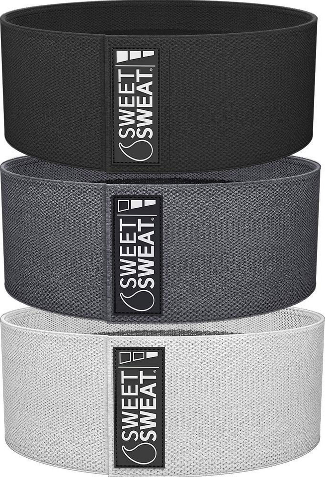 Sweet Sweat 3-Pc Hip Resistance Bands Set Non-Slip Booty Bands with ...