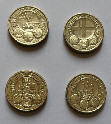 £1 Pound Coin Old Cities Set - Edinburgh Cardiff London Belfast ...