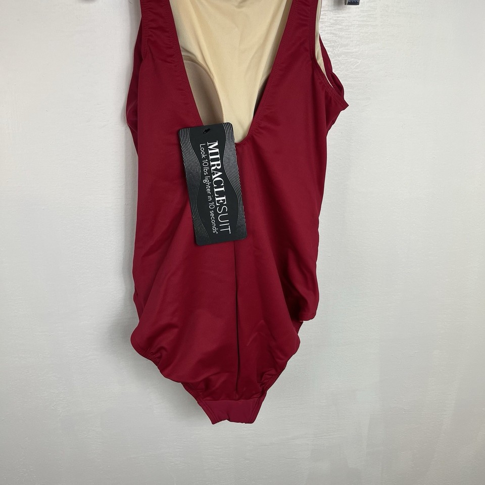 Miraclesuit Regatta One Piece Swimsuit Grenadine Red Size US 12 | eBay