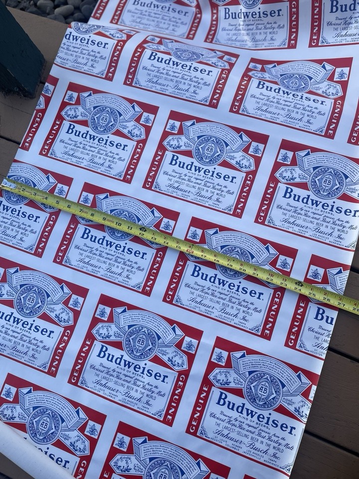 Vintage Budweiser Vinyl Wallpaper 27” Wide Approx 15 Feet | eBay