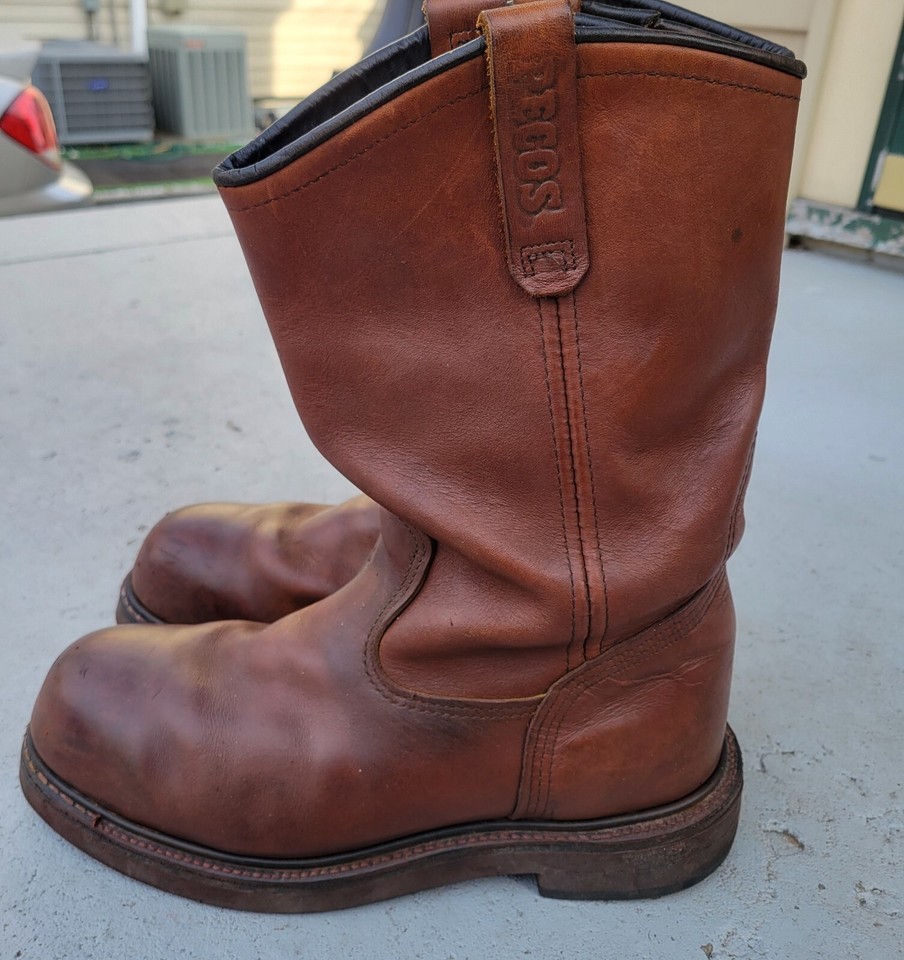 Red Wing 3505 Pecos Steel Toe Leather Boots Mens Size 10 EE Made in USA ...