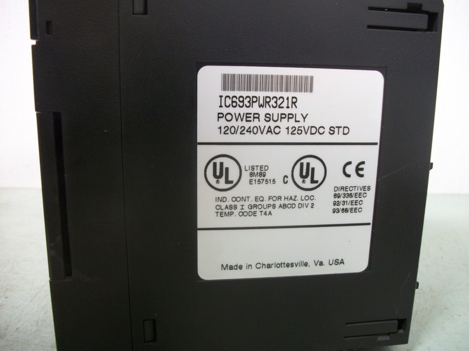 GE FANUC 120/240VAC 125VDC STD PLC POWER SUPPLY IC693PWR321R | eBay