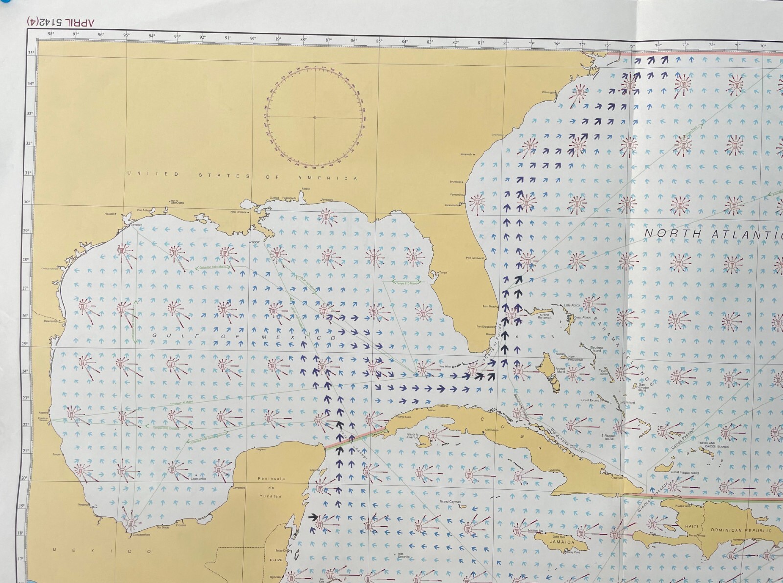 Admiralty 5142(4) GULF OF MAXICO AND CARIBBEAN SEA ROUTEING CHART WALL ...