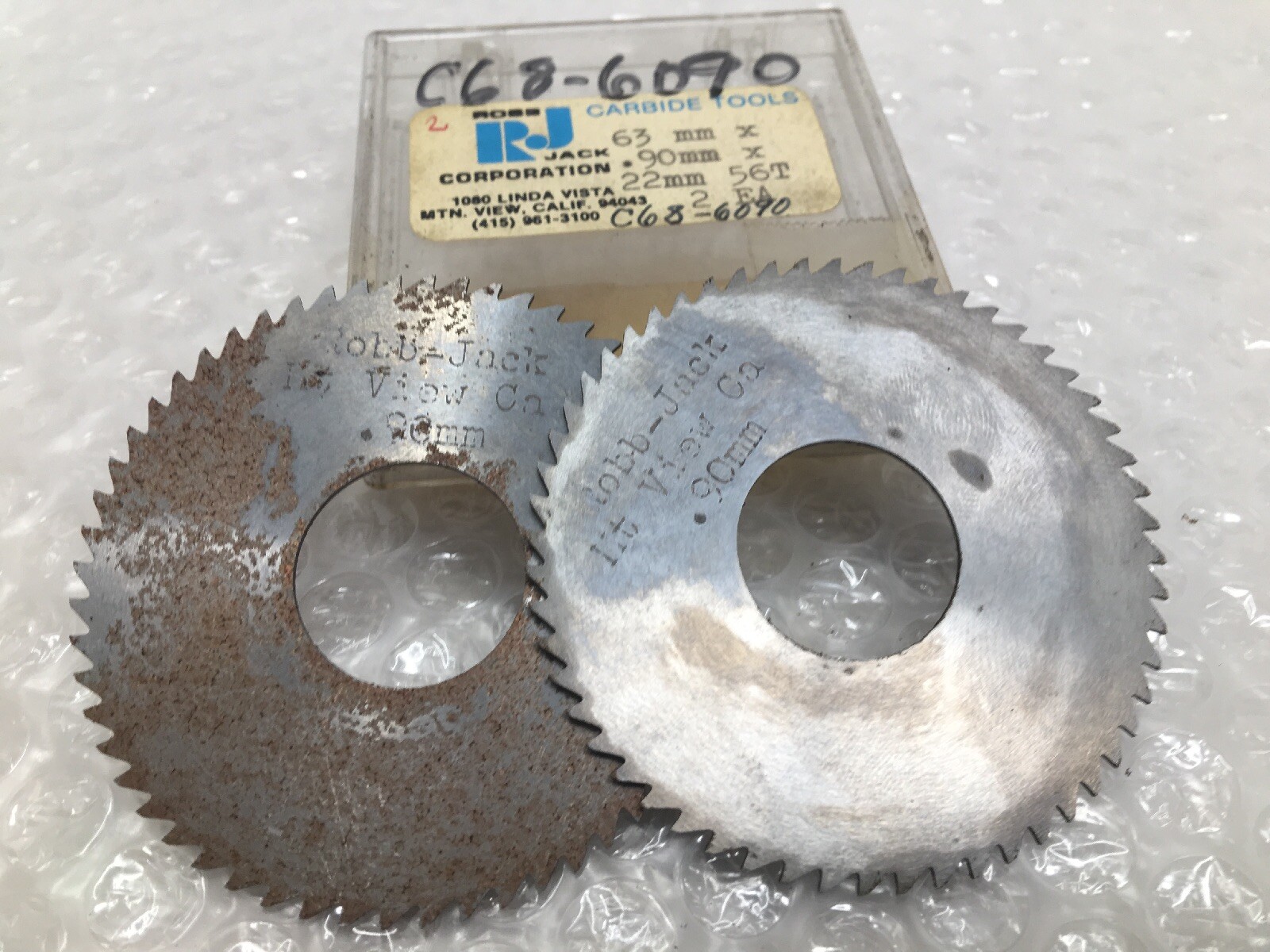 (2) New 63mm x .90mm x 22mm Robb Jack Carbide Slitting Saws, Undersize ...