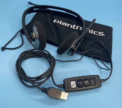 Plantronics Audio 478-USB Folding Stereo Headset Wideband 32mm New Ear ...
