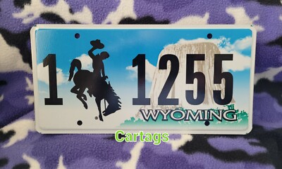 Really cool 1255 Low number Wyoming Cowboy Bucking Horse License Plate ...