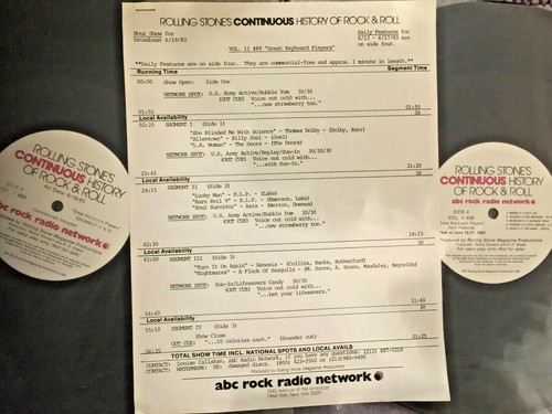 RADIO SHOW: 6/19/83 ROLLING STONE KEYBOARDS: ELP, ASIA, DOORS, THOMAS ...