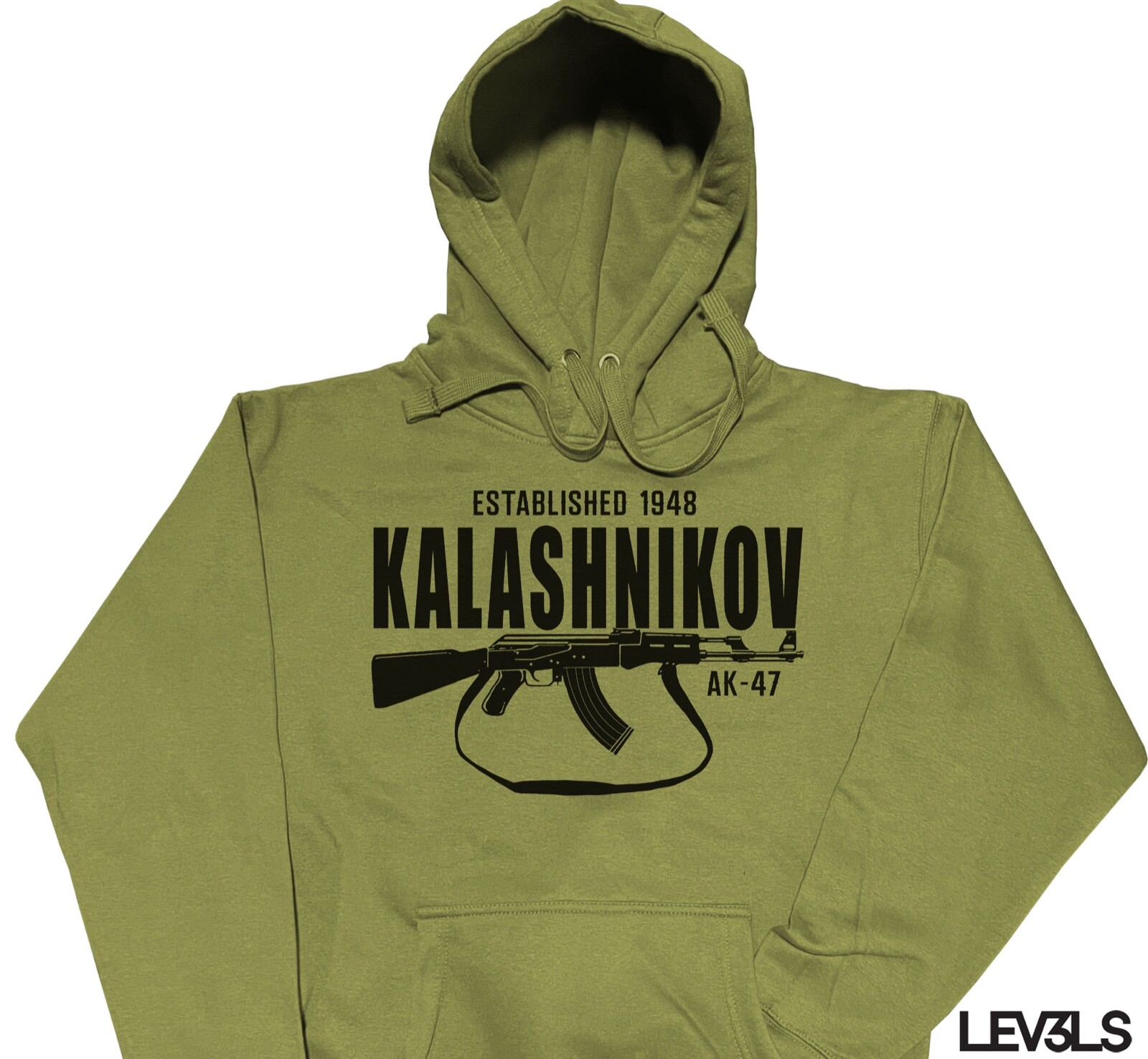AK-47 HOODIE KALASHNIKOV RIFLE 7.62X39MM HOODIE PULLOVER MILITARY GREEN ...