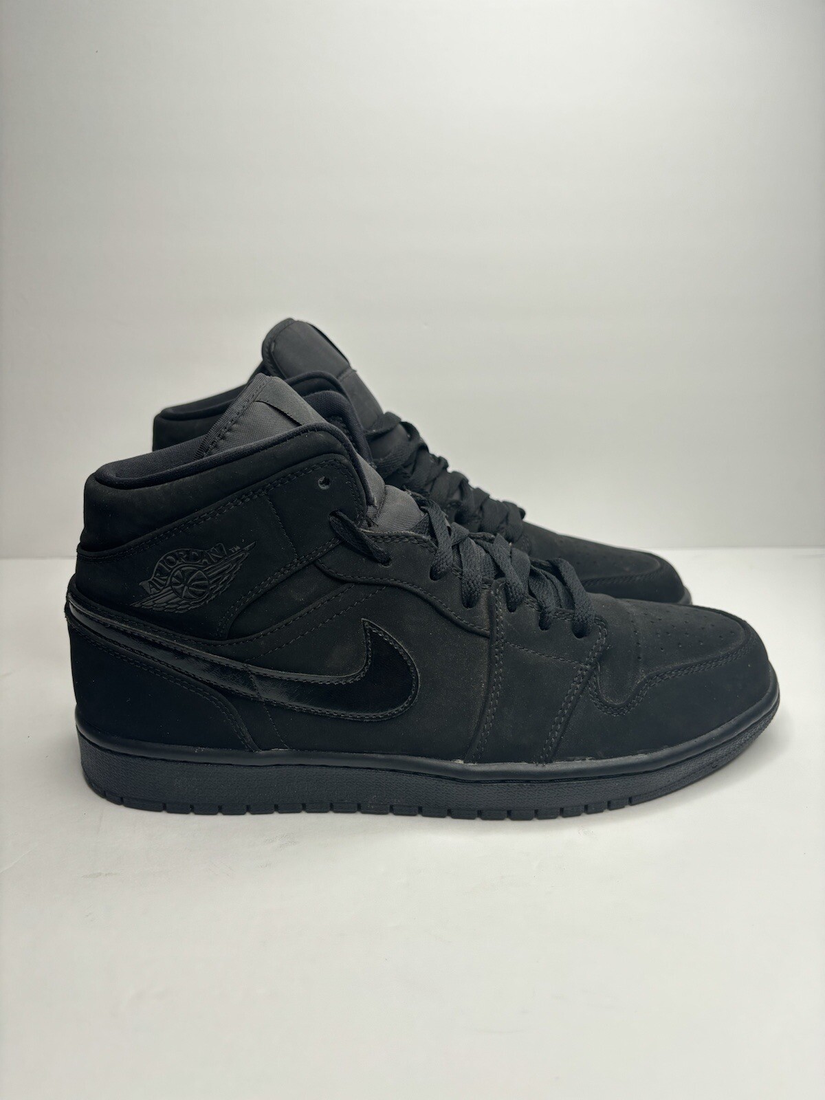 Air Jordan 1 Mid Triple Black Suede | eBay