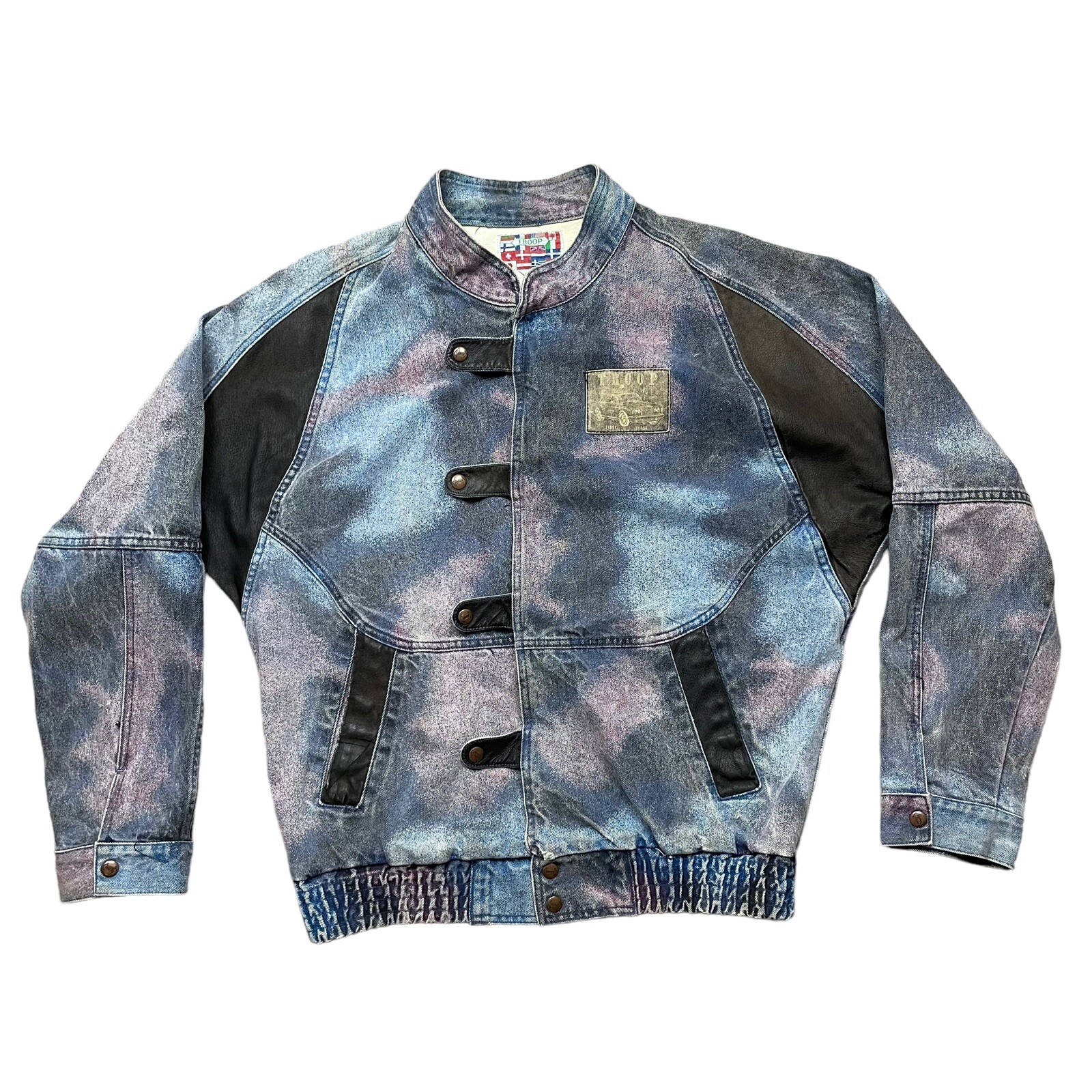 Vintage 1990's TROOP "Crown" Denim Jacket Multi Color… - Gem