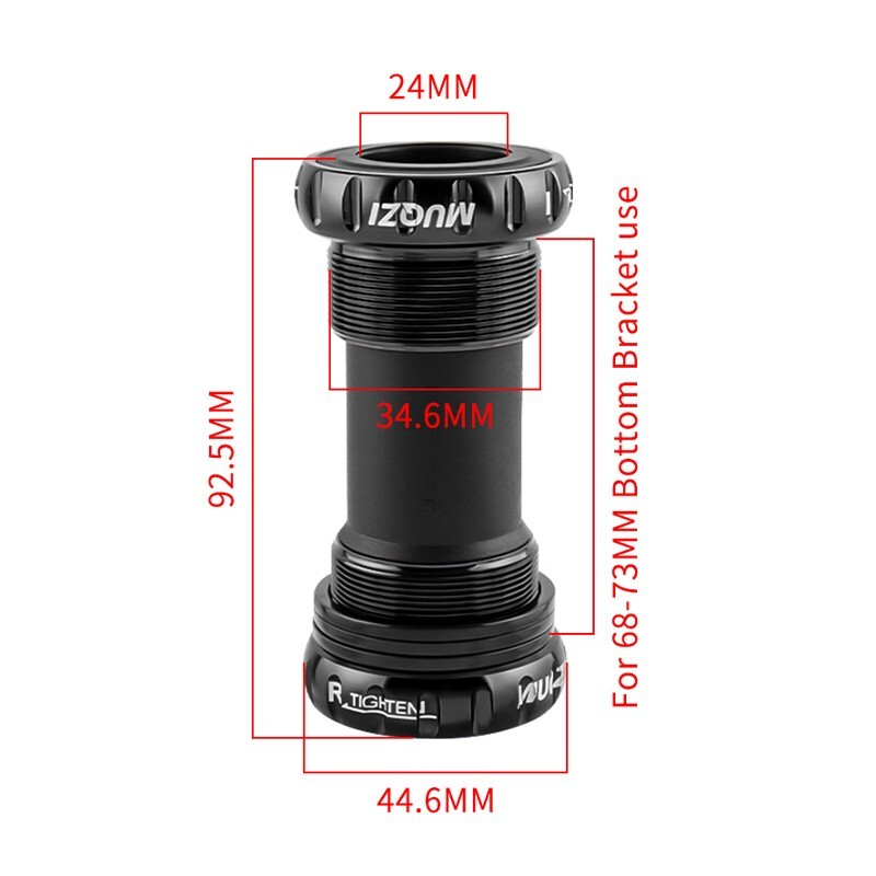 Bike Bottom Bracket BB 68/73mm Aluminum Alloy Threaded Bottom Bracket ...
