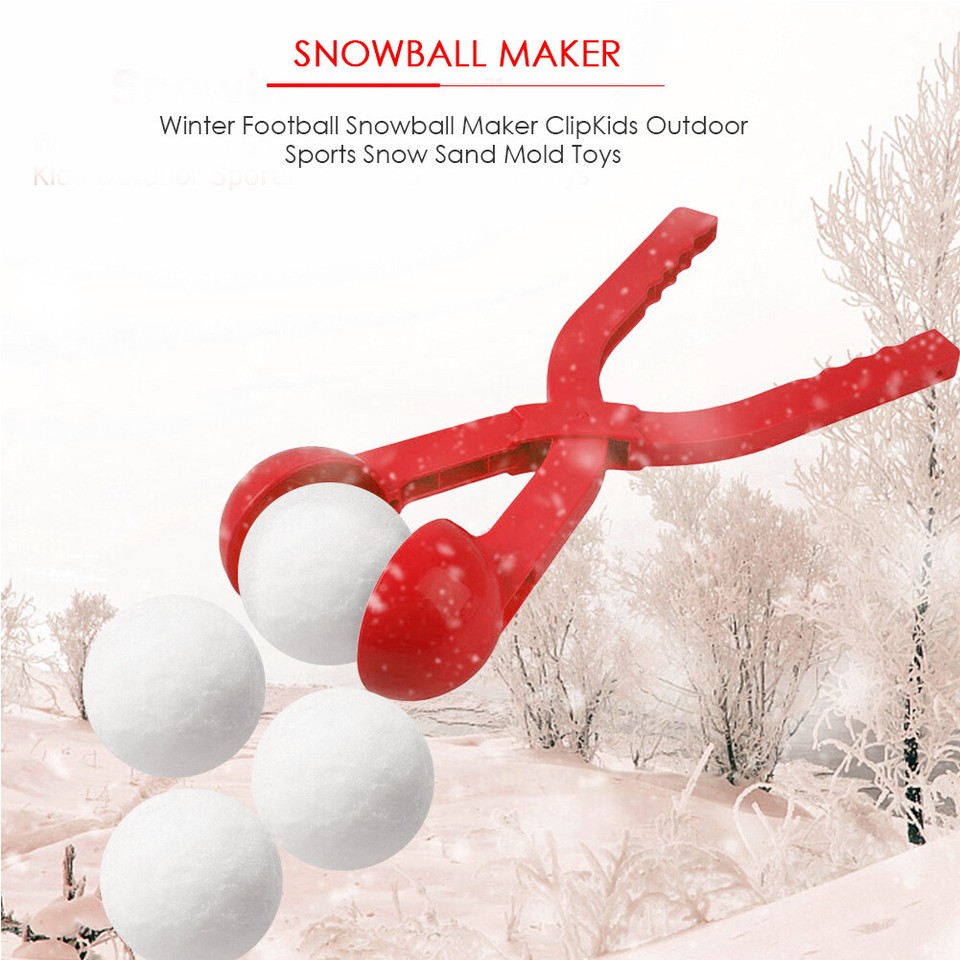 Round Snowball Maker Children Winter Sand Mould Snowball Fight Toy (Red ...