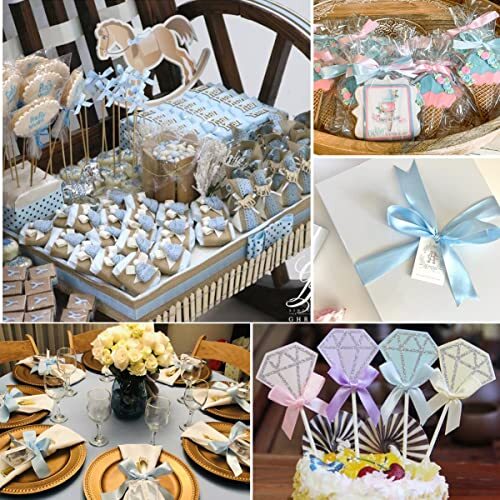 Light Blue Ribbon 2 Inch x 25 Yards Baby Blue Fabric Ribbon for Gift ...