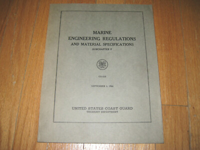 United States Coast Guard (USCG) Marine Engineering Regulations books ...
