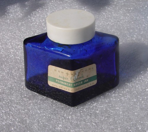 Vintage Parker Super Quink Cobalt Blue Glass Bottle. Empty. For Green ...