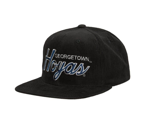 Mitchell & Ness NCAA CORD SCRIPT SNAPBACK GEORGETOWN UNIVERSITY, NOIR ...