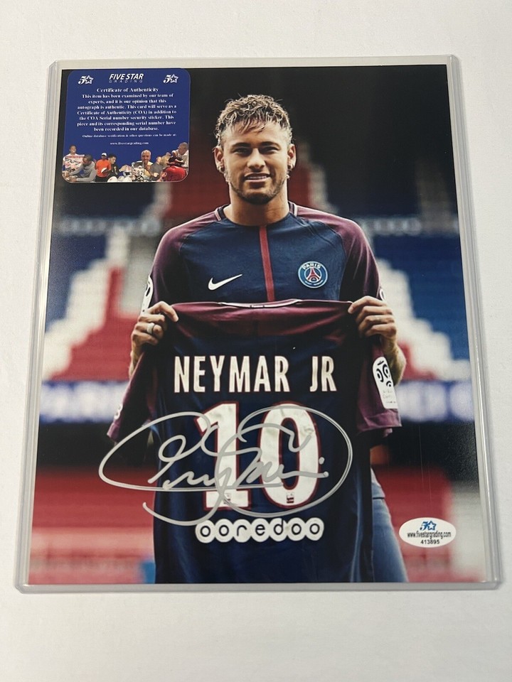 Neymar JR GOAT Paris Saint- Germain Rare Signed Autographed Photo 10x8 ...