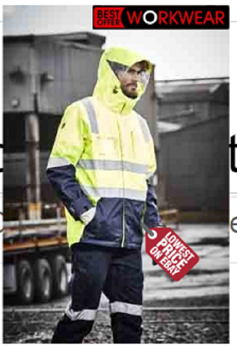 Syzmik Mens Hi Vis 4 In 1 Waterproof Jacket ZJ532 | eBay Australia