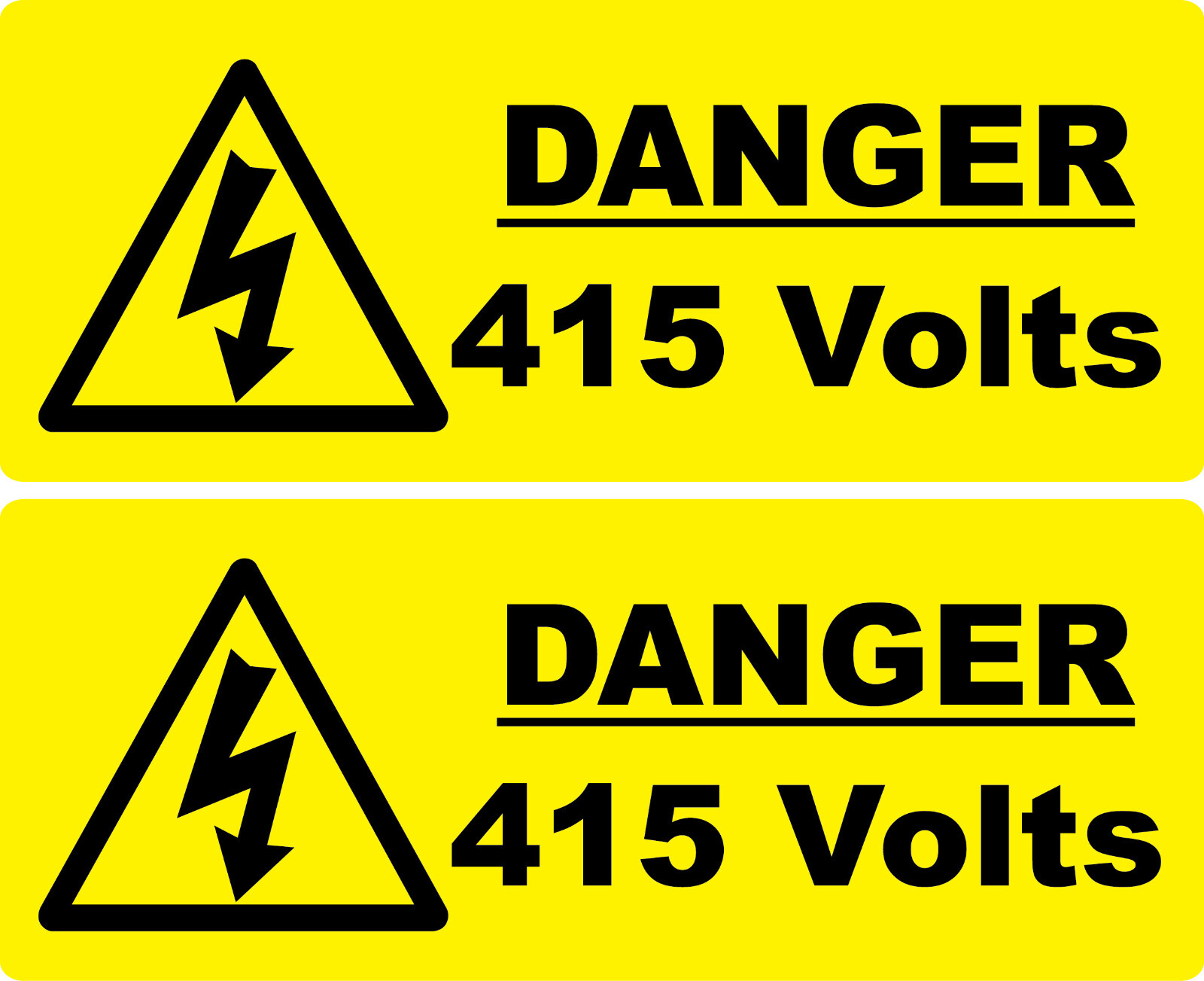 Electrical Warning Labels 230v 240v 400v 415v 440v Electric Shock, High ...