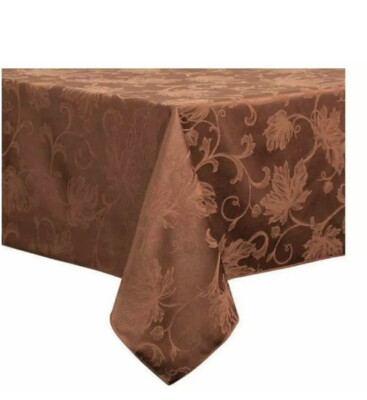 Tablecloth Autumn Scroll BRONZE Damask 60 x 84 Thanksgiving Fall Bed ...