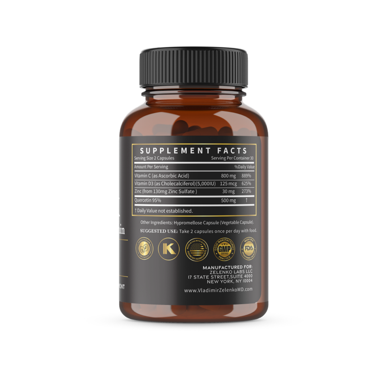 Z-STACK ZINC, QUERCETIN DIHYDRATE, VITAMIN C & D. a Dr. Zelenko Kosher ...