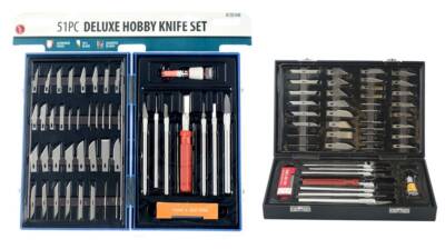 51Pc Deluxe Hobby Knife Set Utility Model Knife Set in Plastic Storage ...