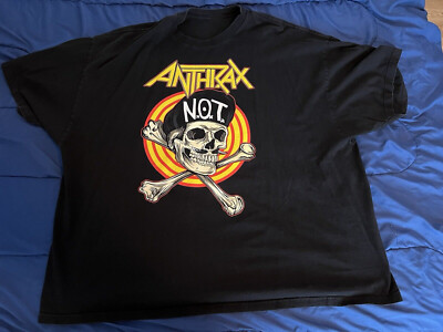 Anthrax Not Man Skull T-Shirt Short Sleeve Black Unisex S-5XL US141 | eBay