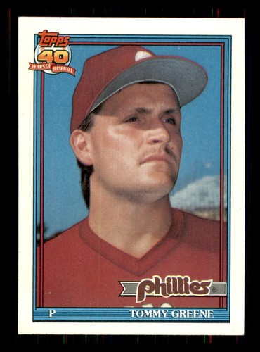 1991 Baseball Topps Tommy Greene Philadelphia Phillies #486 | eBay